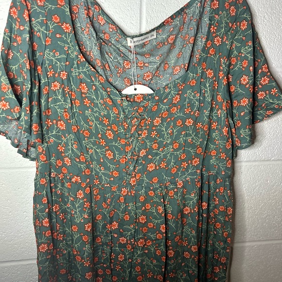 Rusttydustty | Dresses | Rusttydustty Plus Size Vintage Green Floral ...